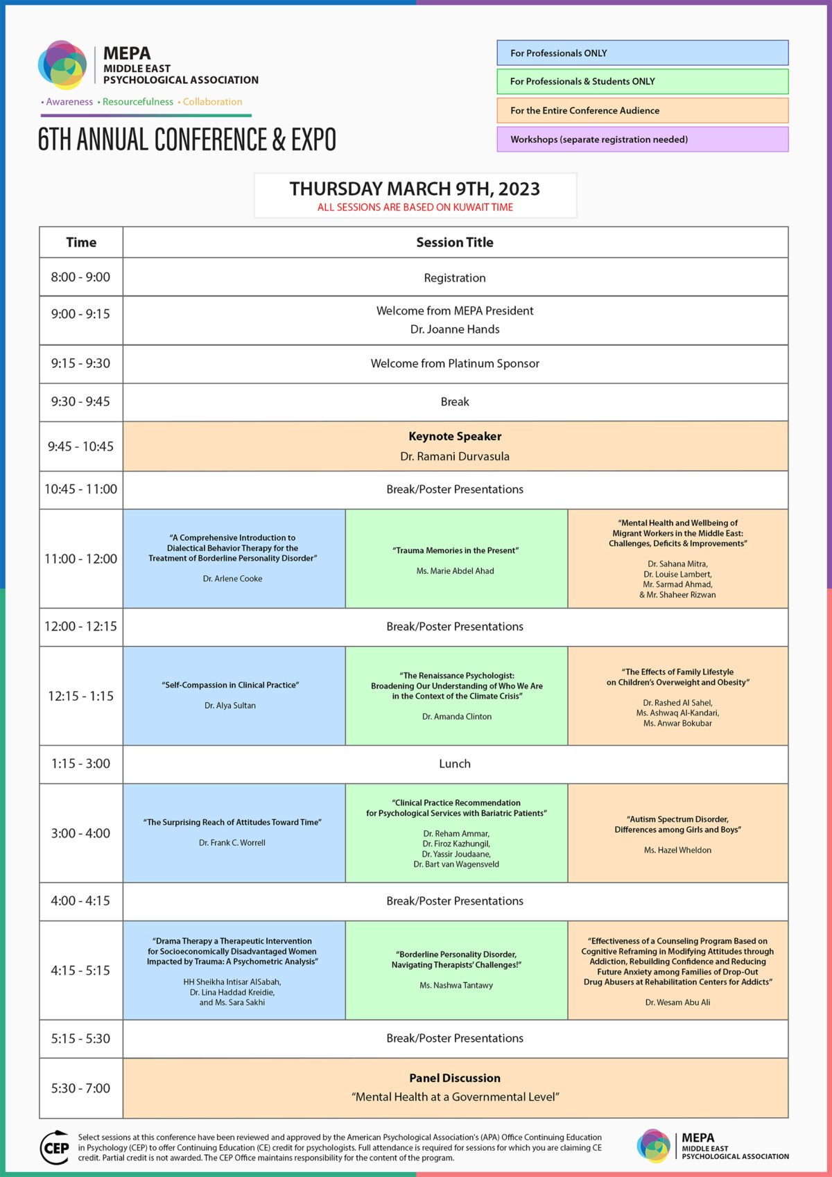 MEPA Annual Conference & Expo 2023 - Middle East Psychological ...